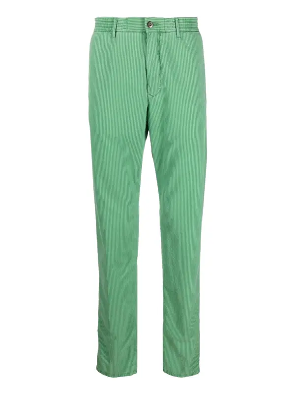 Incotex Striped Straight-leg Trousers - Green