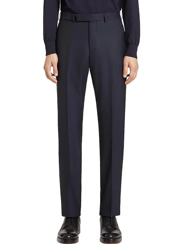 Zegna Wool Slim Fit Pants - Navy