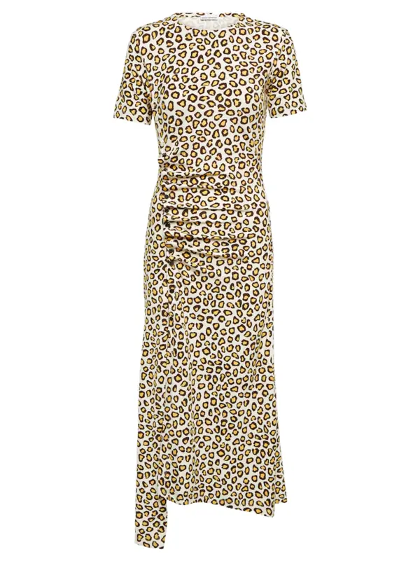 Rabanne Leopard-print Jersey Midi Dress - Multicoloured
