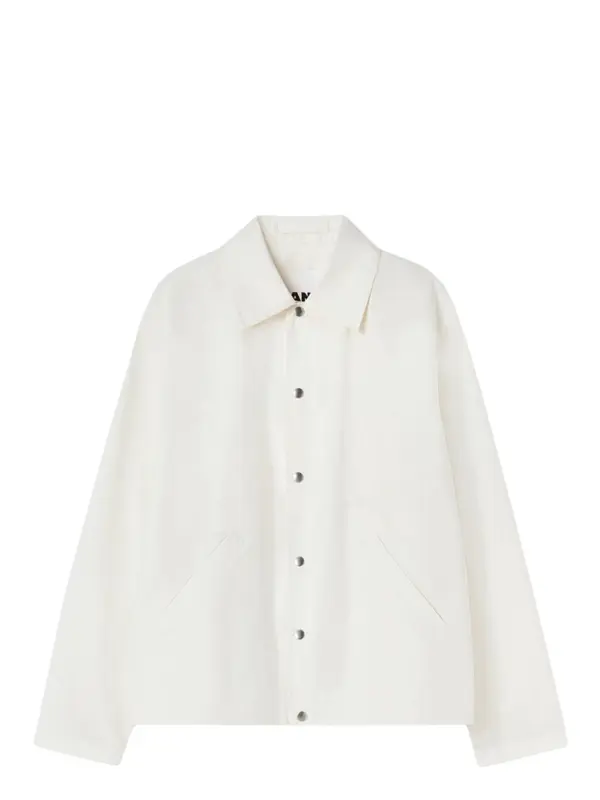 JIL SANDER Logo-print Cotton Shirt Jacket - White