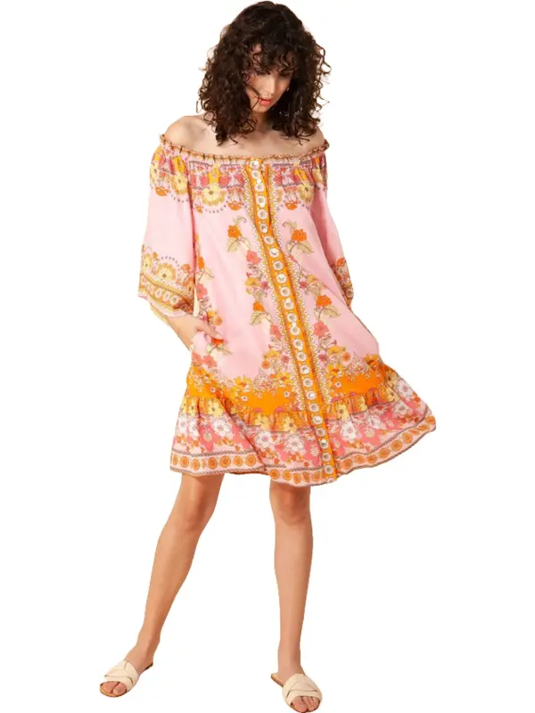 Hale Bob Farah Voile Mini Dress - Pink