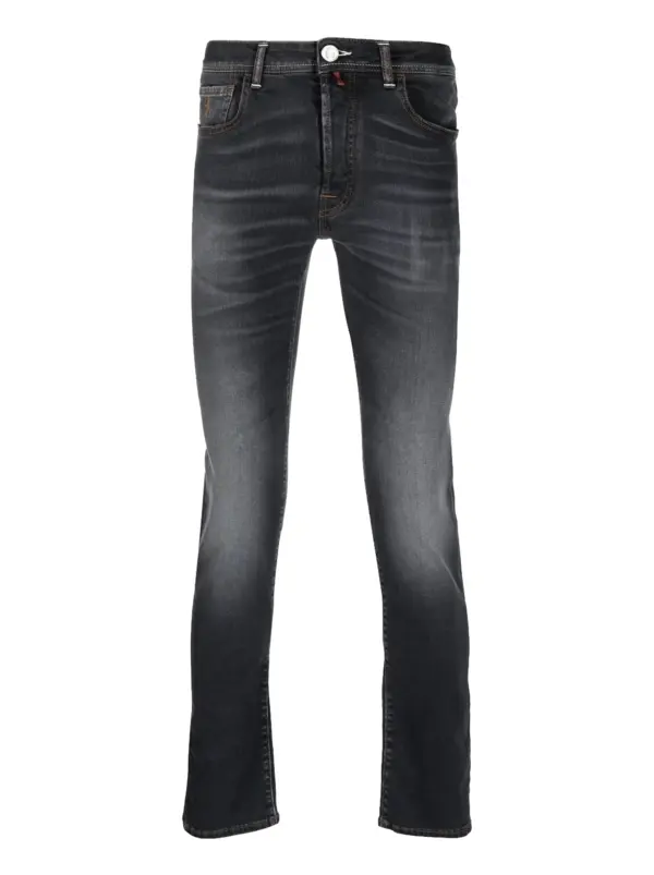 BILLIONAIRE Logo-patch Straight Leg Jeans - Grey
