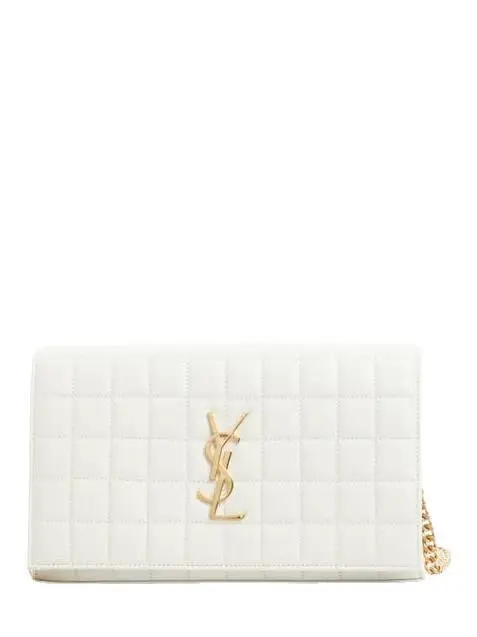 Saint Laurent Cassandre Quilted Wallet-on-chain - Blanc Vintage