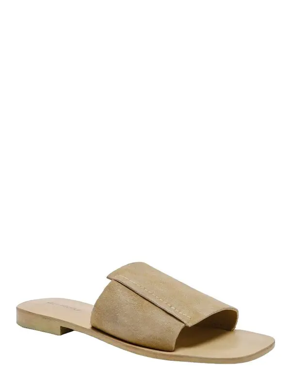Free People Verona Leather Slide Sandal - Oiled Suede