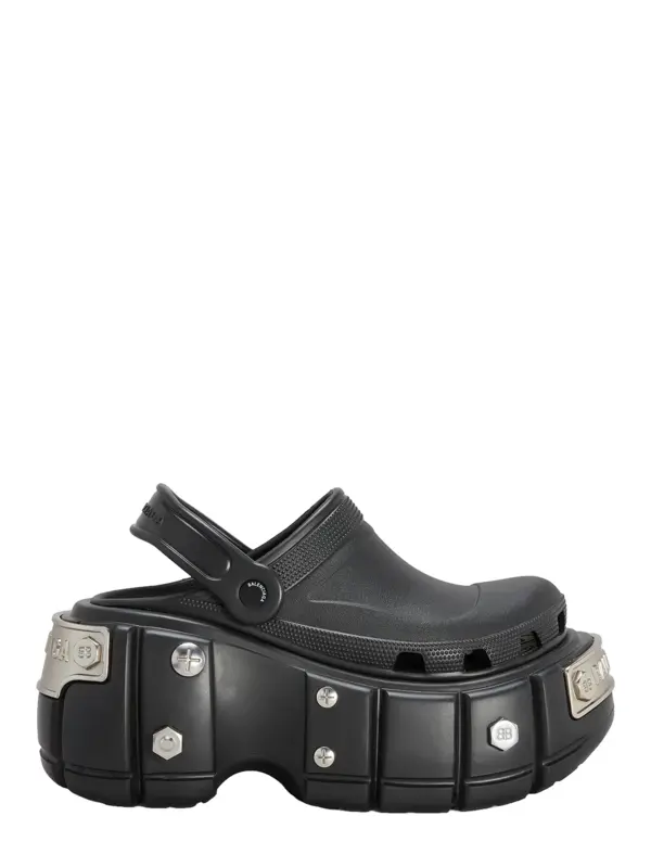 Balenciaga X Crocs Hardcrocs Platform Clogs - 1081 Black/silver