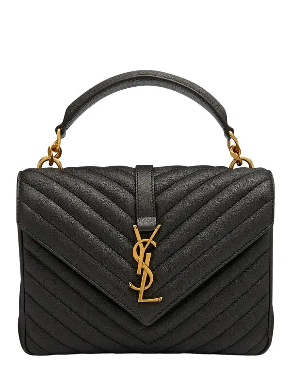 Saint Laurent College Medium Flap Shoulder Bag - White