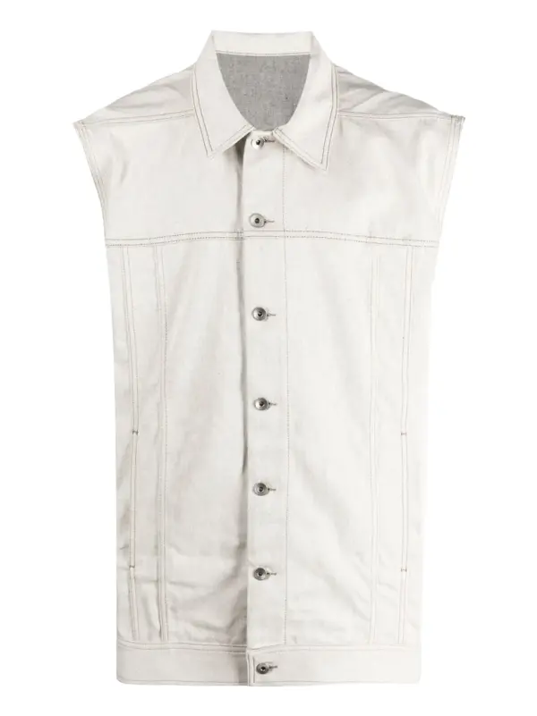 Rick Owens Sleeveless Denim Vest - Grey