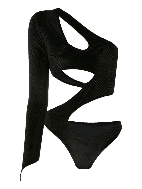 AMIR SLAMA Cut-out Velvet Body - Black