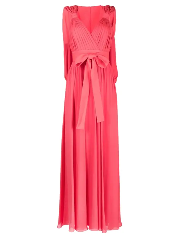 Elie Saab Bow-detail Georgette Gown - Red