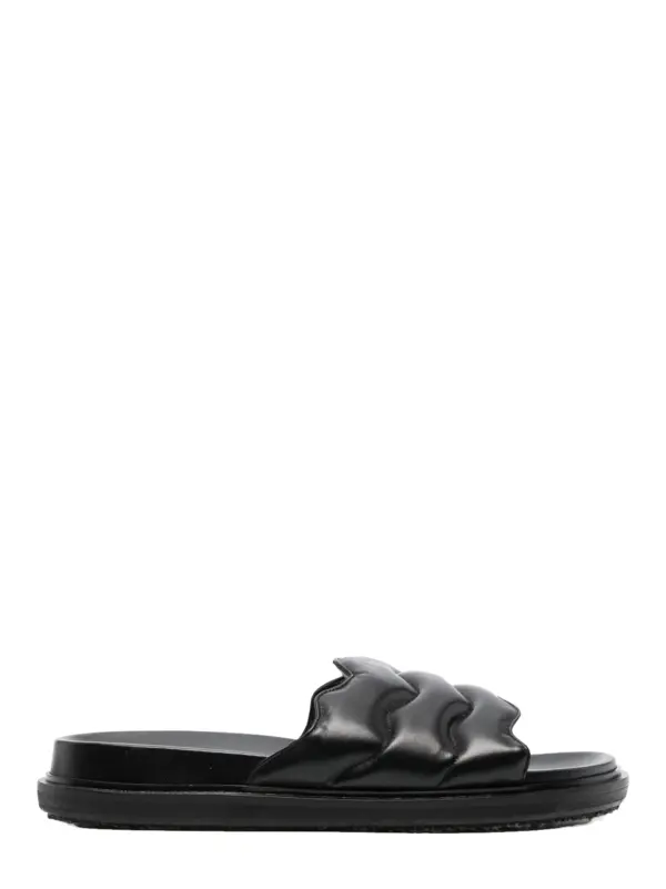 Marni Padded Nappa Leather Slides - Black