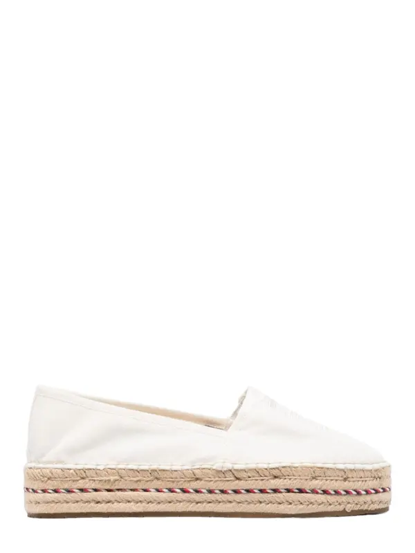 Tommy Hilfiger Logo Embroidered Espadrilles - White