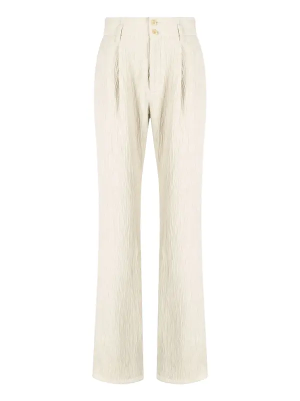 TAAKK Textured Straight-leg Trousers - Neutrals
