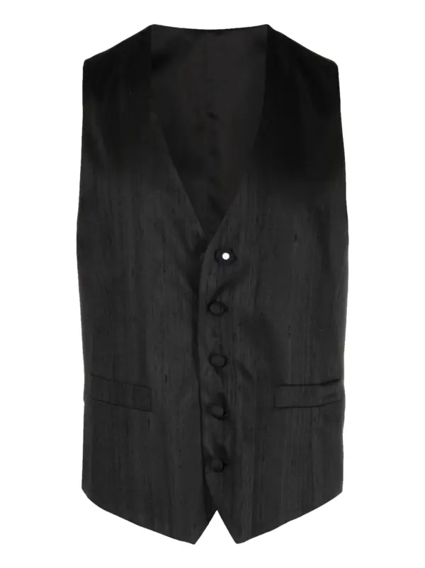 LARDINI Logo-patch Waistcoat - Black