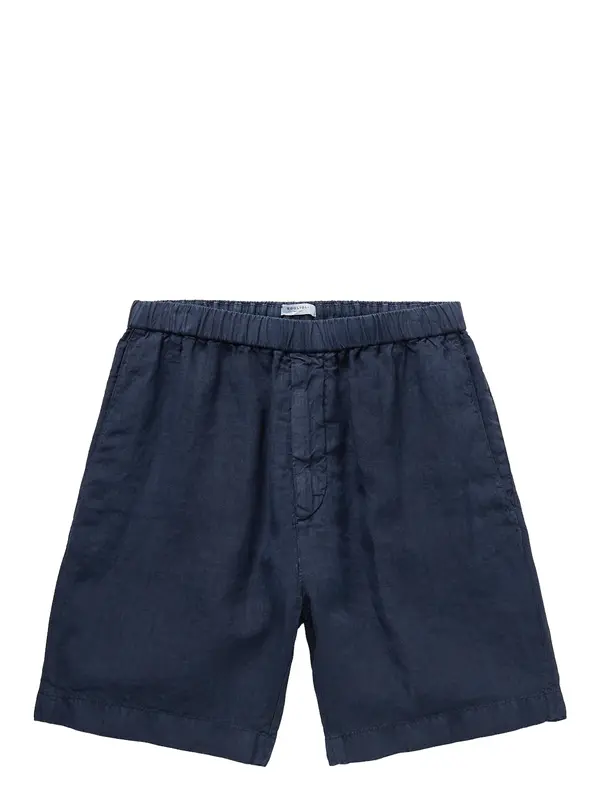 Boglioli Straight-leg Linen Shorts - Blue