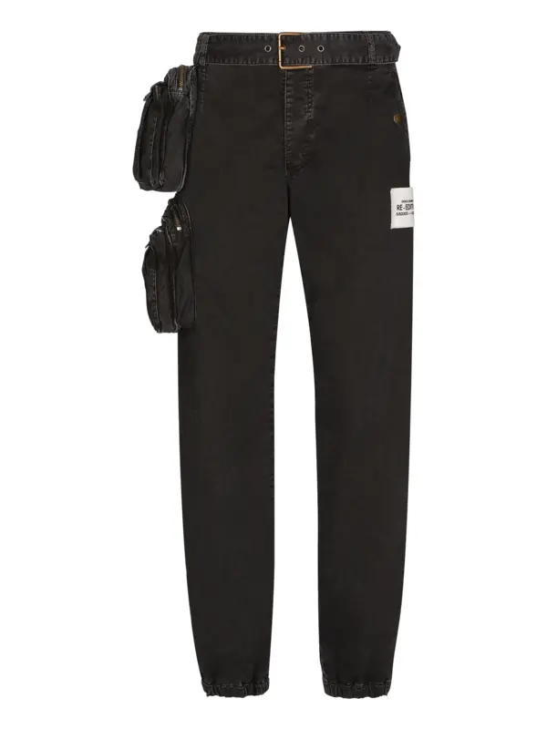 Dolce & Gabbana Cotton Pants With Belt Bag - Black