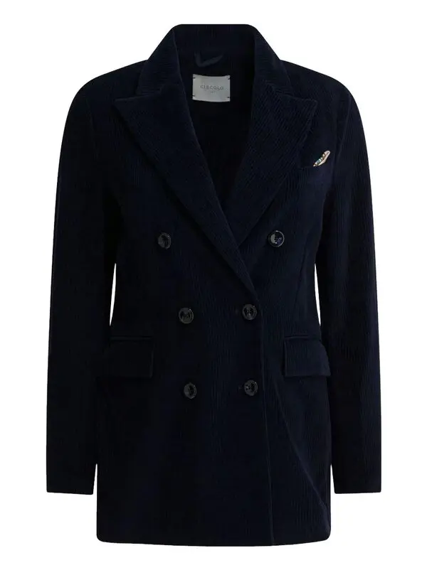 CIRCOLO 1901 Double-breasted Corduroy Jacket - Blue