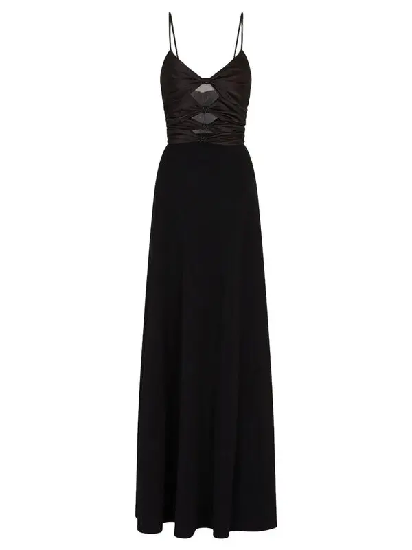 Emporio Armani Long Dress With Bow Detail - Black