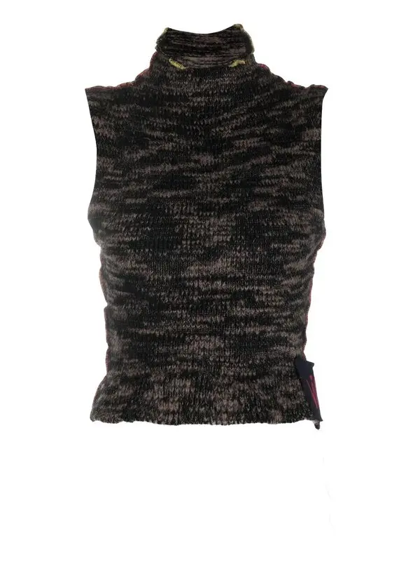 VITELLI Cosmic Knit Crop Top - Charcoal Musk