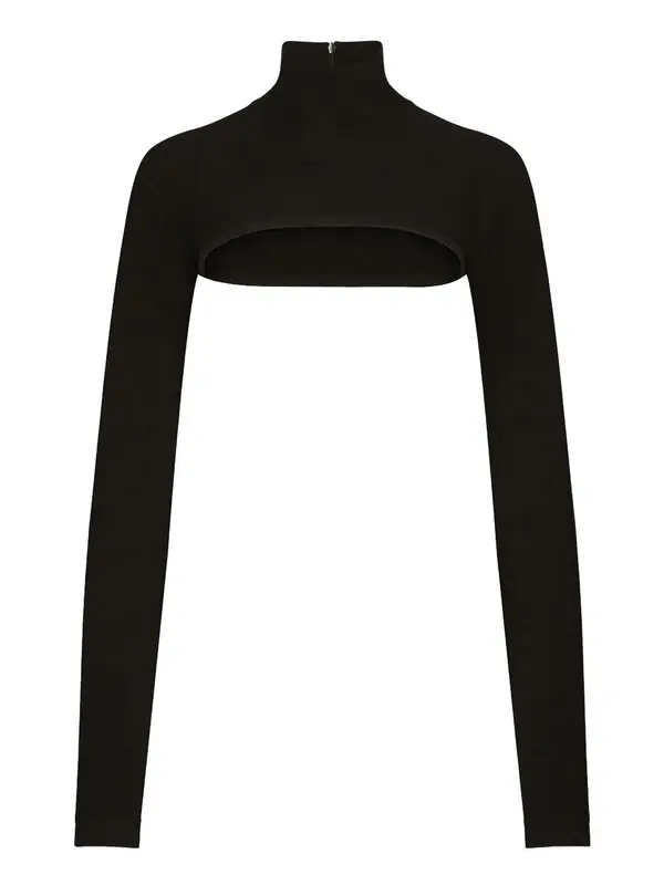 Dolce & Gabbana Cropped High-neck Top - Black