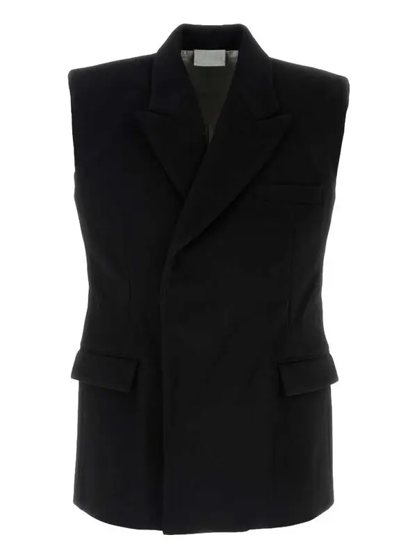 VTMNTS Sleeveless Virgin Wool Blazer - Black