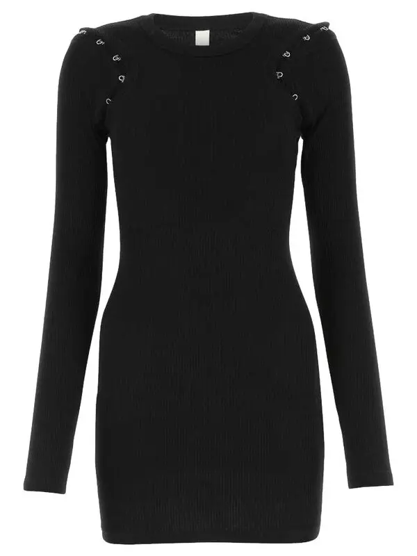 DION LEE Stretch Cotton Mini Dress - Black