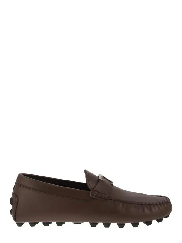 TOD'S Gommino Bubble Leather Loafer - Brown