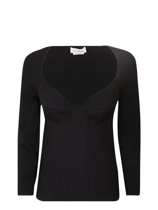 Alexander McQueen Inserted-bra Detail Top - Black