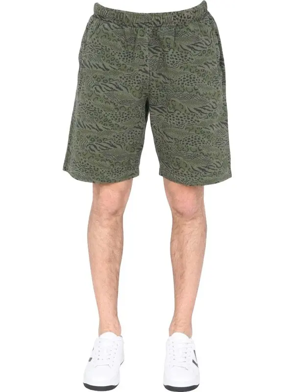 Kenzo Animal Print Bermuda Shorts - Brown