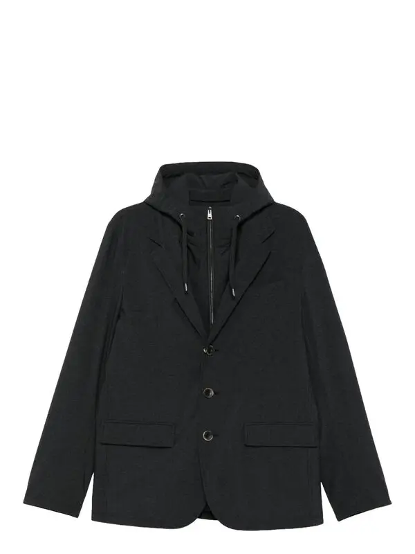 Herno Nylon Hooded Jacket - Grey