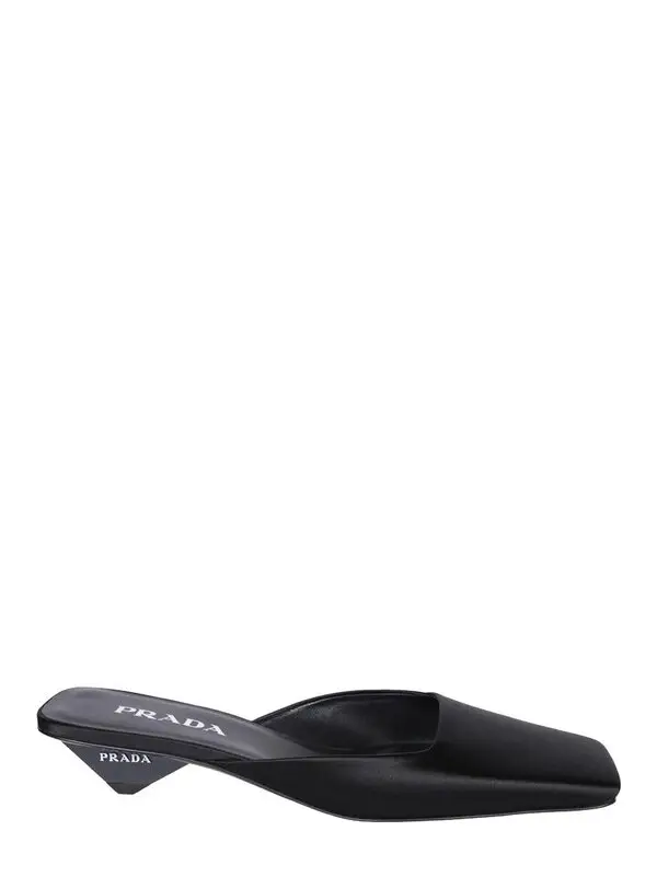 Prada Silk Sabots - Black