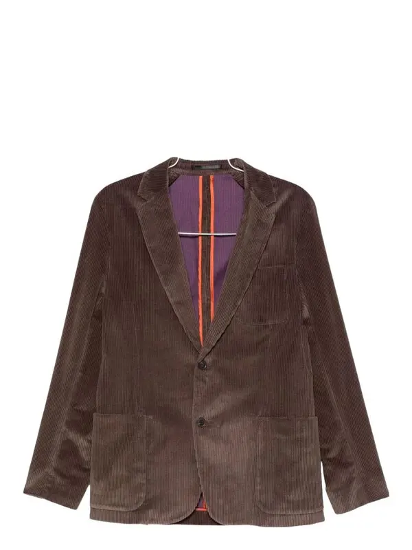Paul Smith Ribbed Cotton Single-breasted Blazer - Grey