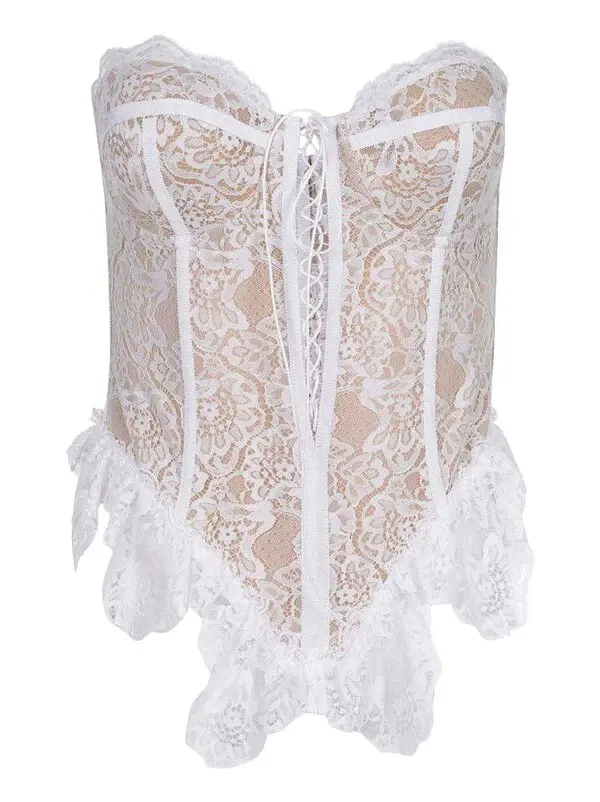 Giuseppe Di Morabito Lace Bustier - White