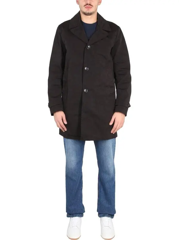 TEN C Single-breasted Trench Coat - Black