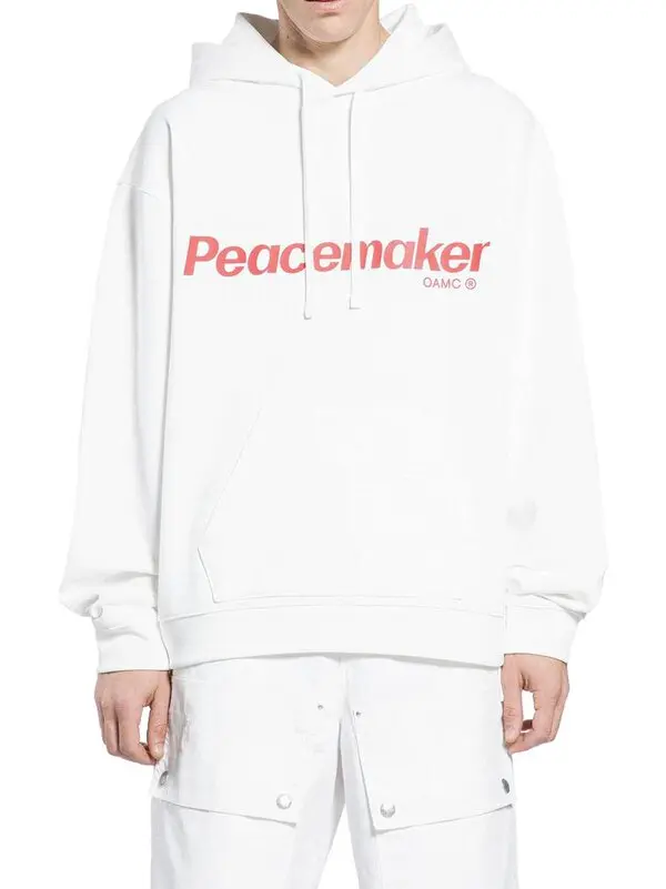 OAMC Peacemaker Flower Loose Fit Hoodie - White