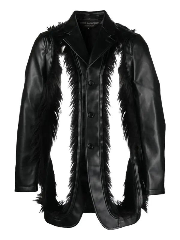 Comme Des Garçons Cut-out Detail Single-breasted Jacket - Black