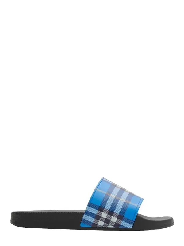 Burberry Check Printed Slides - Hyacinth
