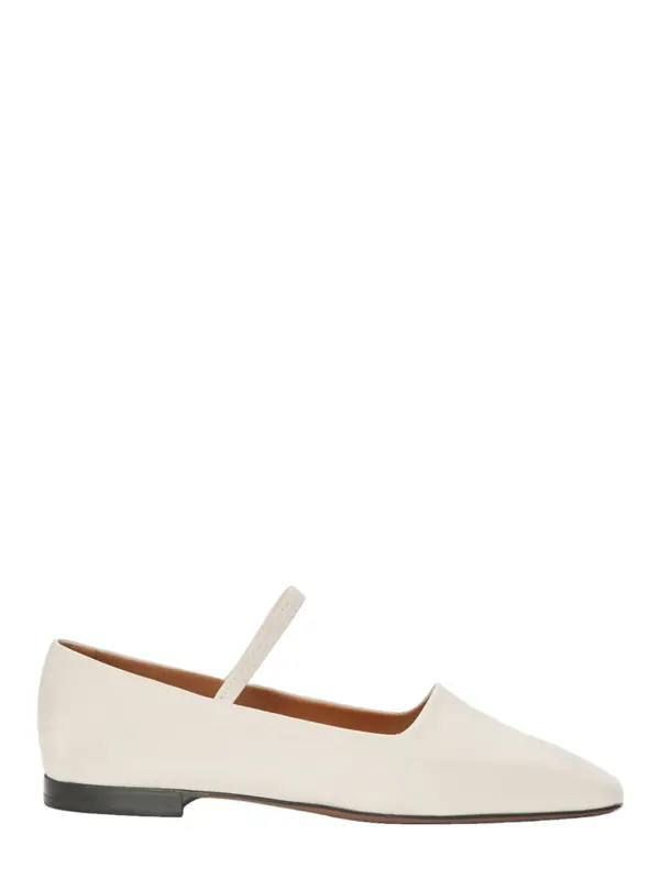 ATP ATELIER Petina Leather Mary Jane Flats - Linen