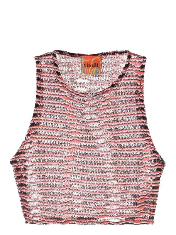 VITELLI Wave Jacquard Crop Top - J12 Scarlet Blend