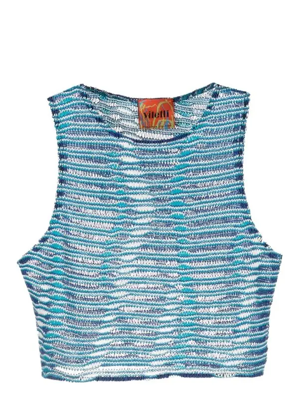 VITELLI Wave Jacquard Crop Top - J11 Azul Blend