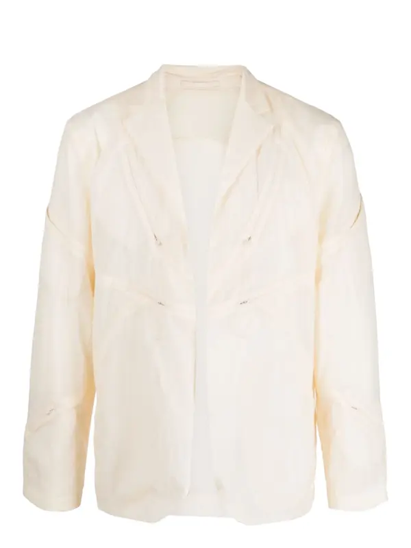 POST ARCHIVE FACTION Blazer With Multiple-zipper Detail - Neutrals