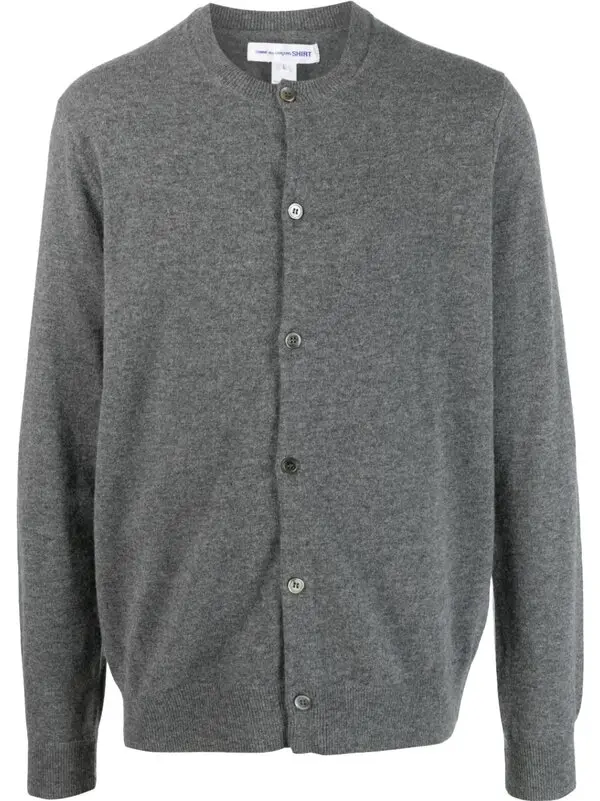 Comme Des Garçons Round-neck Knit Cardigan - Grey