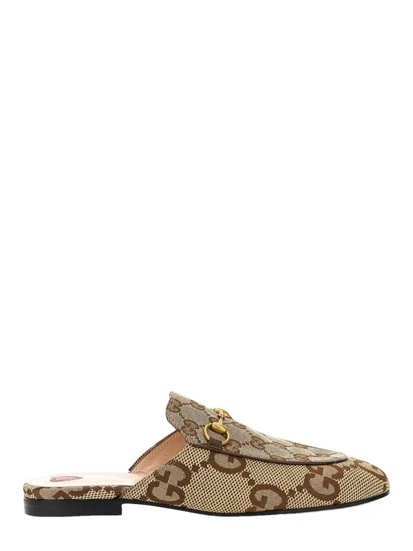 Gucci Princetown Gg Canvas Loafer Mules - Rosewood