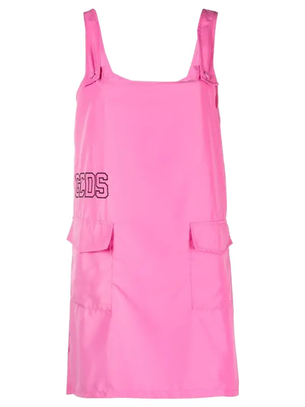 Gcds Logo-embroidered Mini Dress - Pink