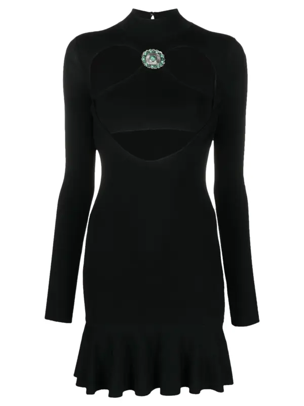 Roberto Cavalli Cut-out Mini Dress - Black