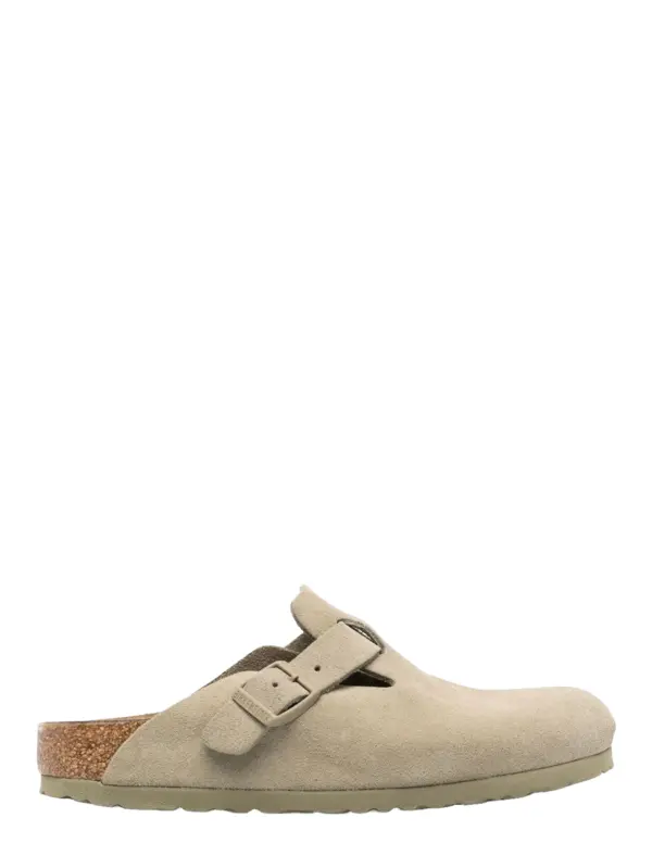 BIRKENSTOCK Boston Suede Slippers - Green