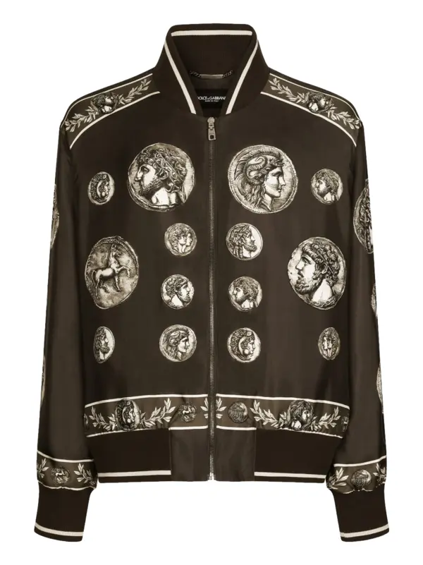 Dolce & Gabbana Graphic-print Jacket - Brown