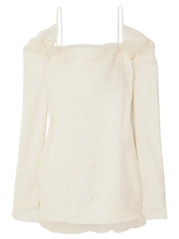 DANIELLE FRANKEL Lucy Lace-trimmed Mini Dress - Ivory