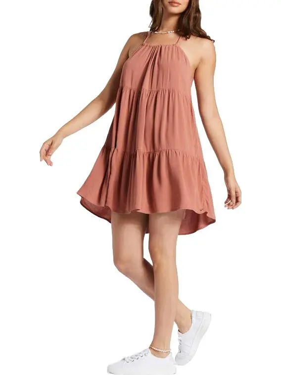 Roxy Evening Breeze Tiered Halter Dress - Cedar Wood