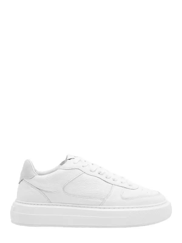 CLEENS Court Grained Leather Sneakers - White