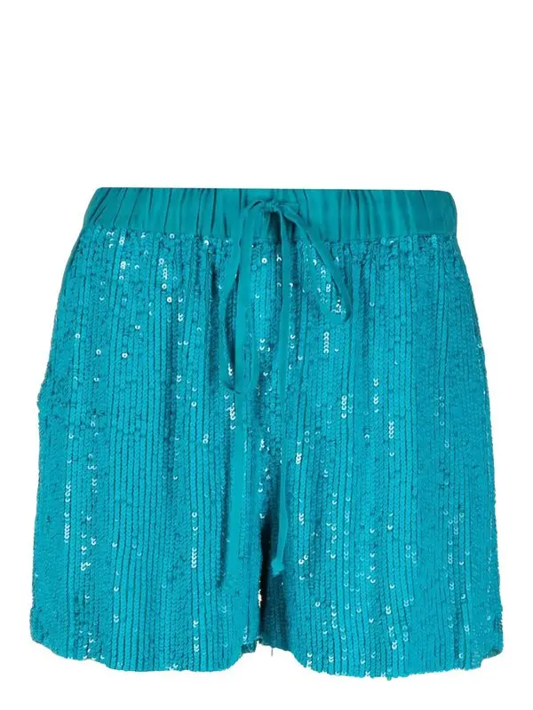 P.a.r.o.s.h Sequined Mini Shorts - Clear Blue
